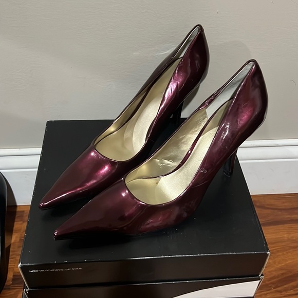 Nine West | Shoes | Nine West Shiny Maroon Heel With Pointed Toe | Poshmark